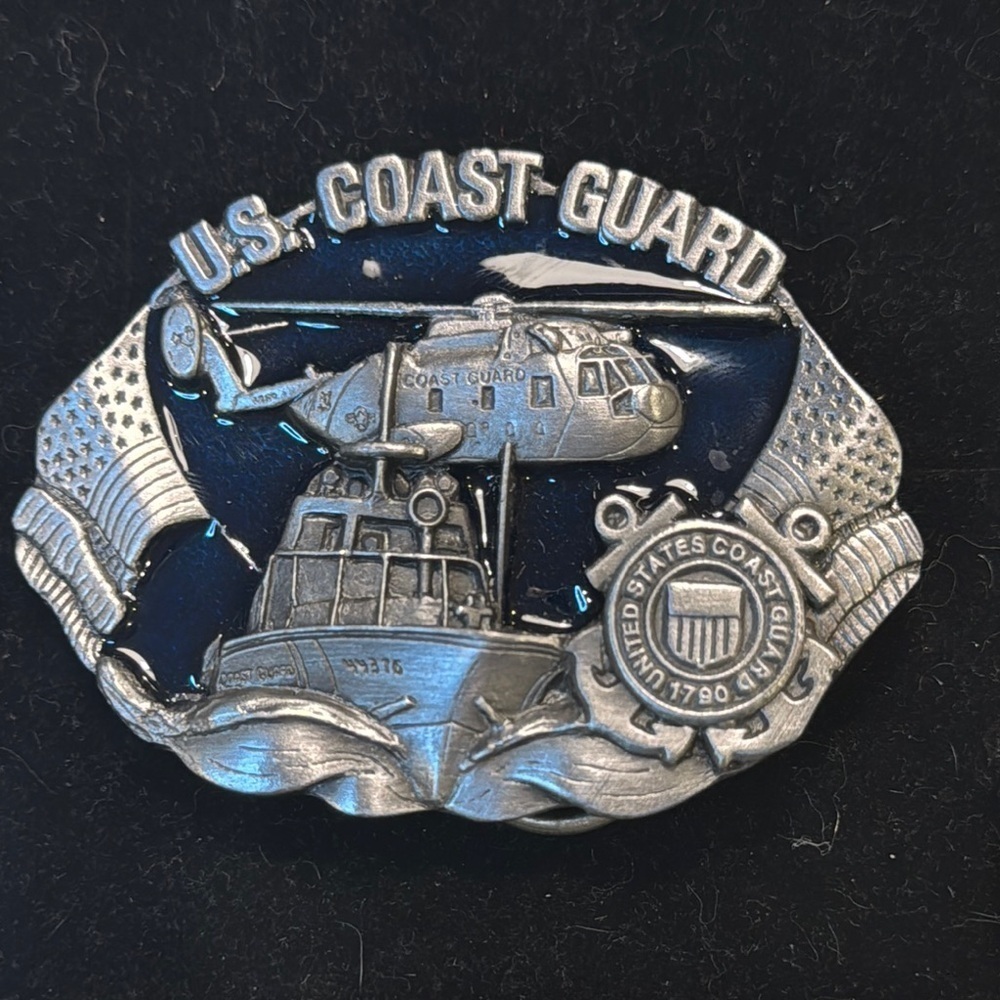 U.S. Coast Guard Silver Belt Buckle - Gem